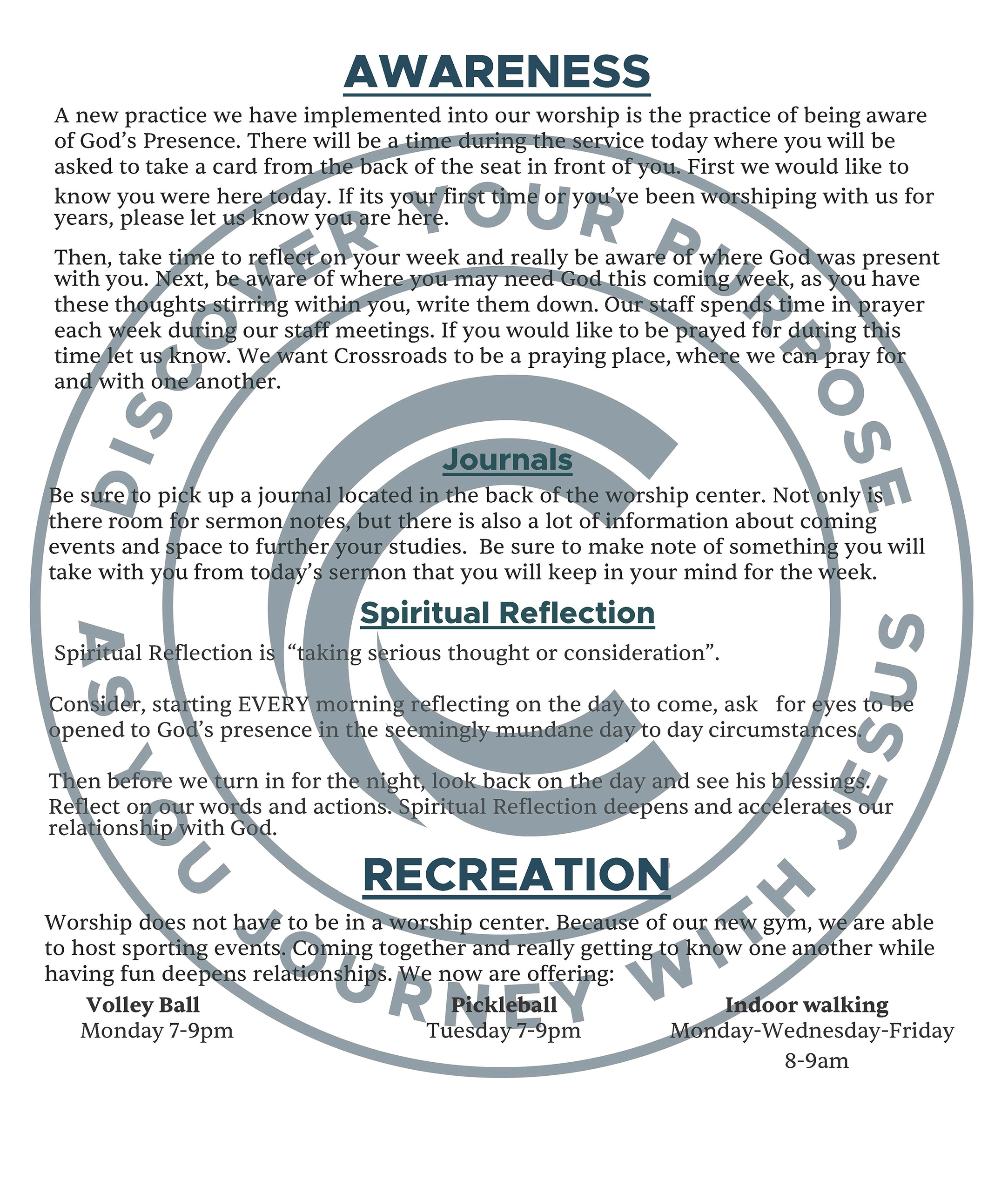 Worship Folder | Crossroads Church of God, Lima Ohio