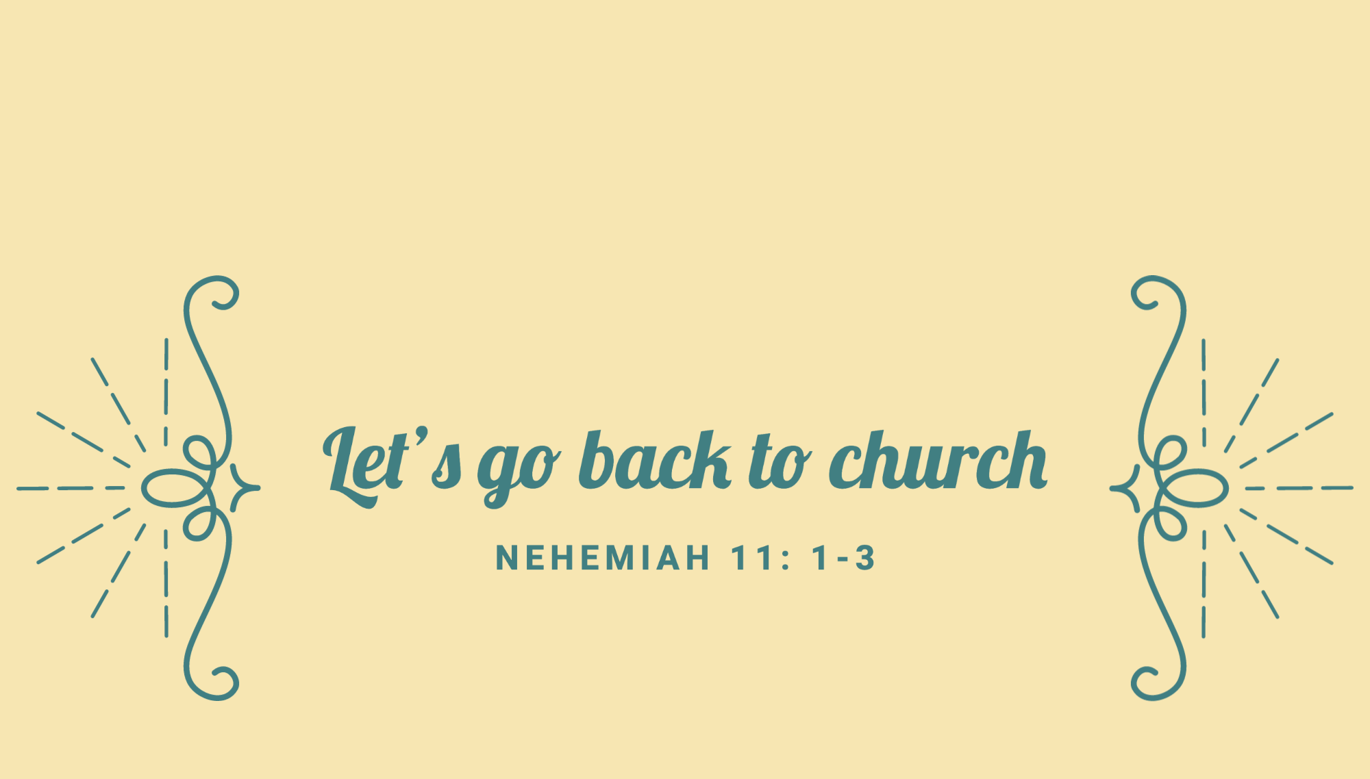 Special Sermon | Let’s Go Back to Church | Nehemiah 11:1-3 | Congdon ...