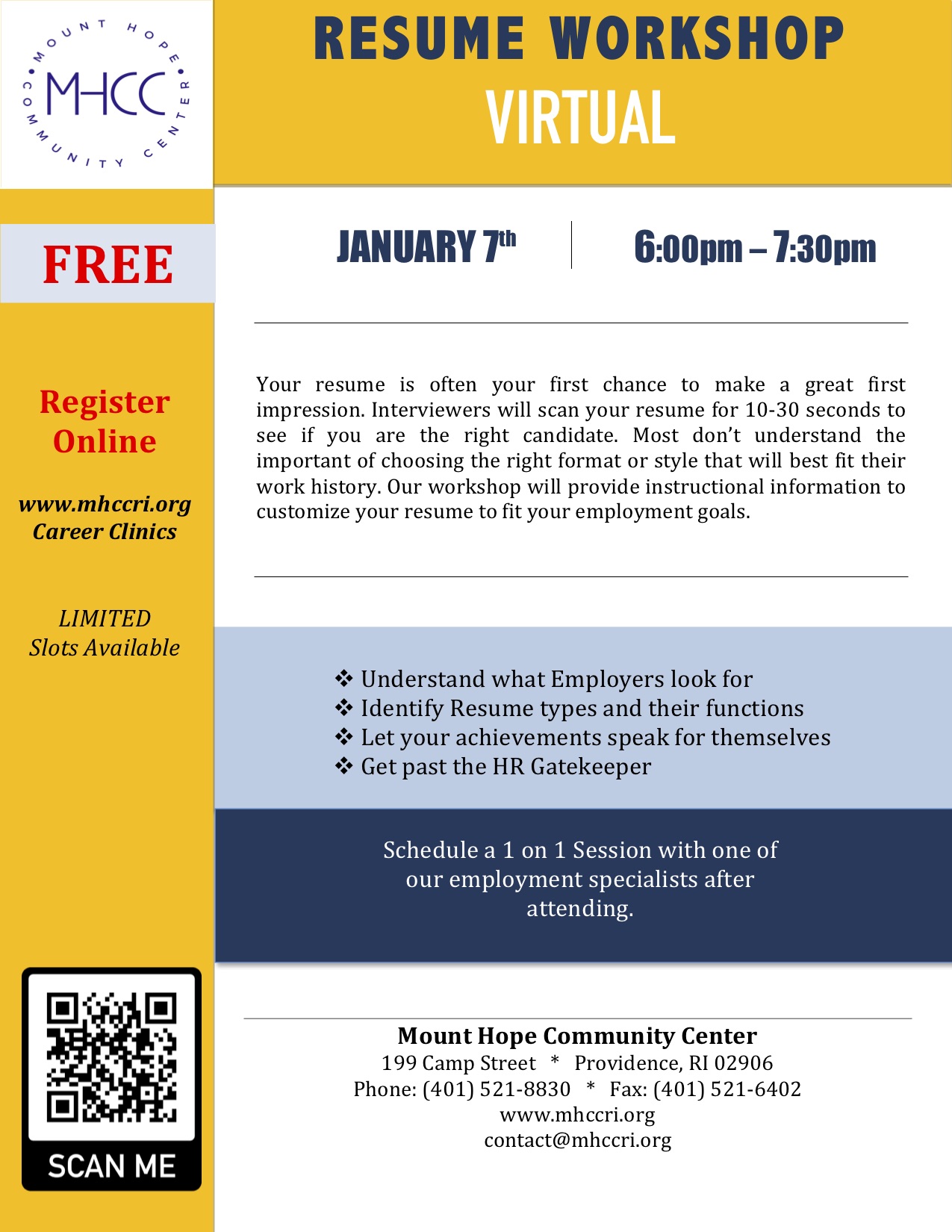Virtual Resume Workshop | Congdon Street Baptist Church