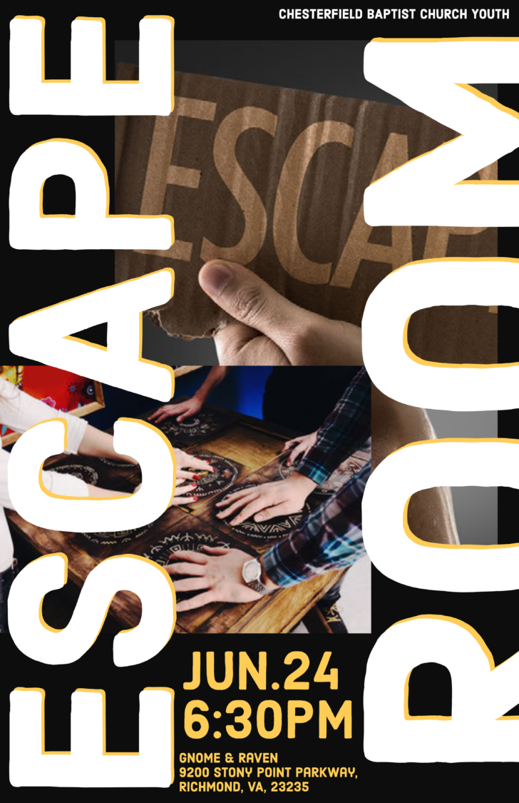 Escape Room – Youth Group | Chesterfield Baptist Church