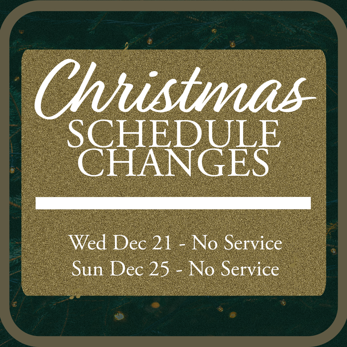 Christmas Schedule Changes | Cornerstone Church