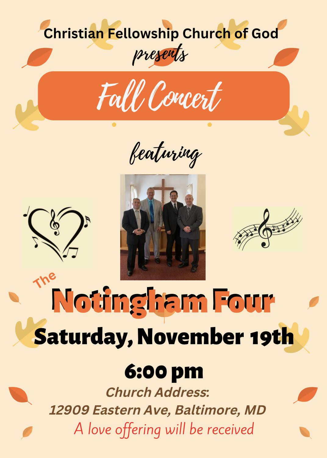The Nottingham Four Fall Concert | Christian Fellowship Church