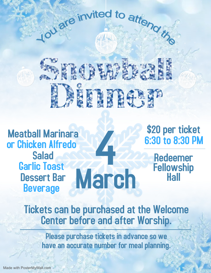 Snowball Dinner | Redeemer