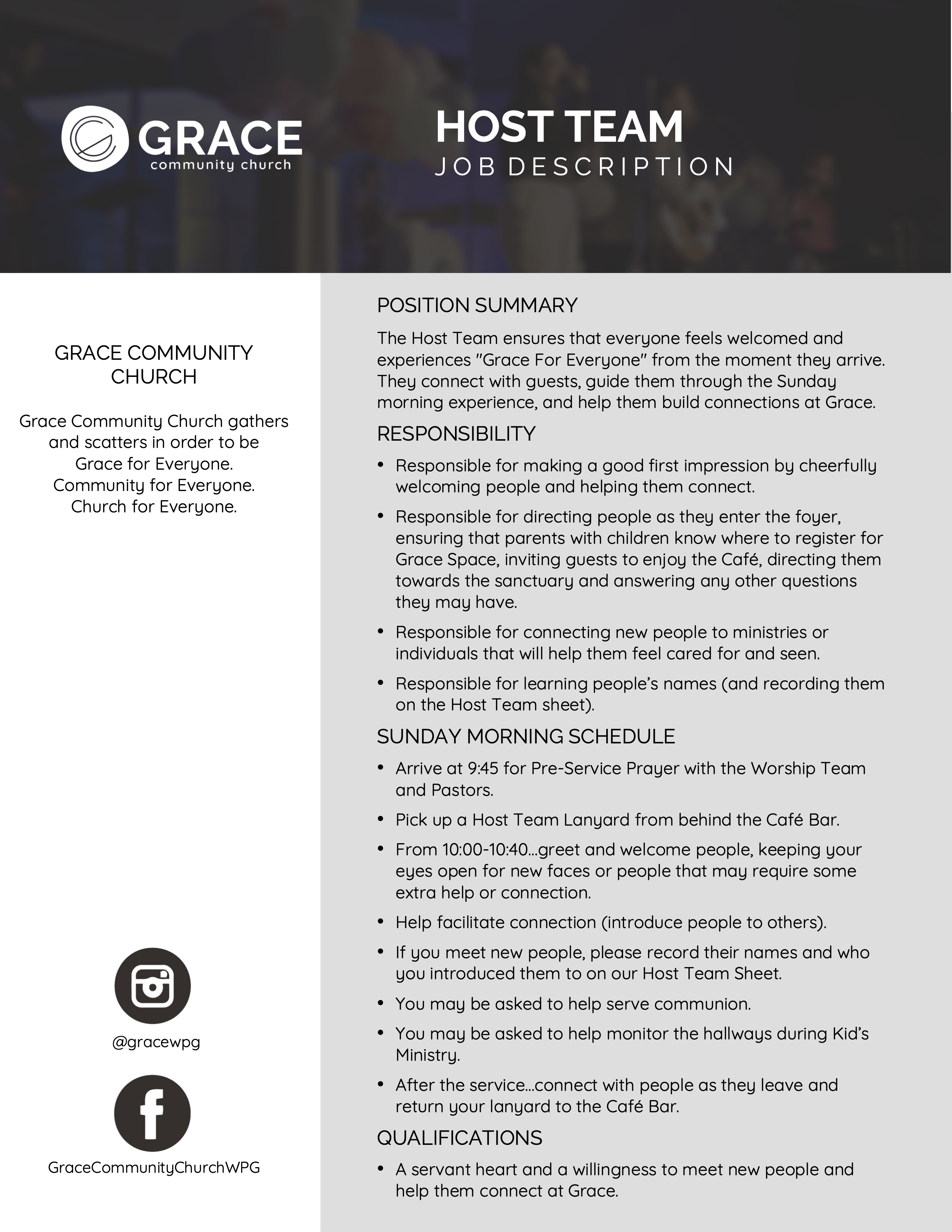 Host Team | Grace Community Church