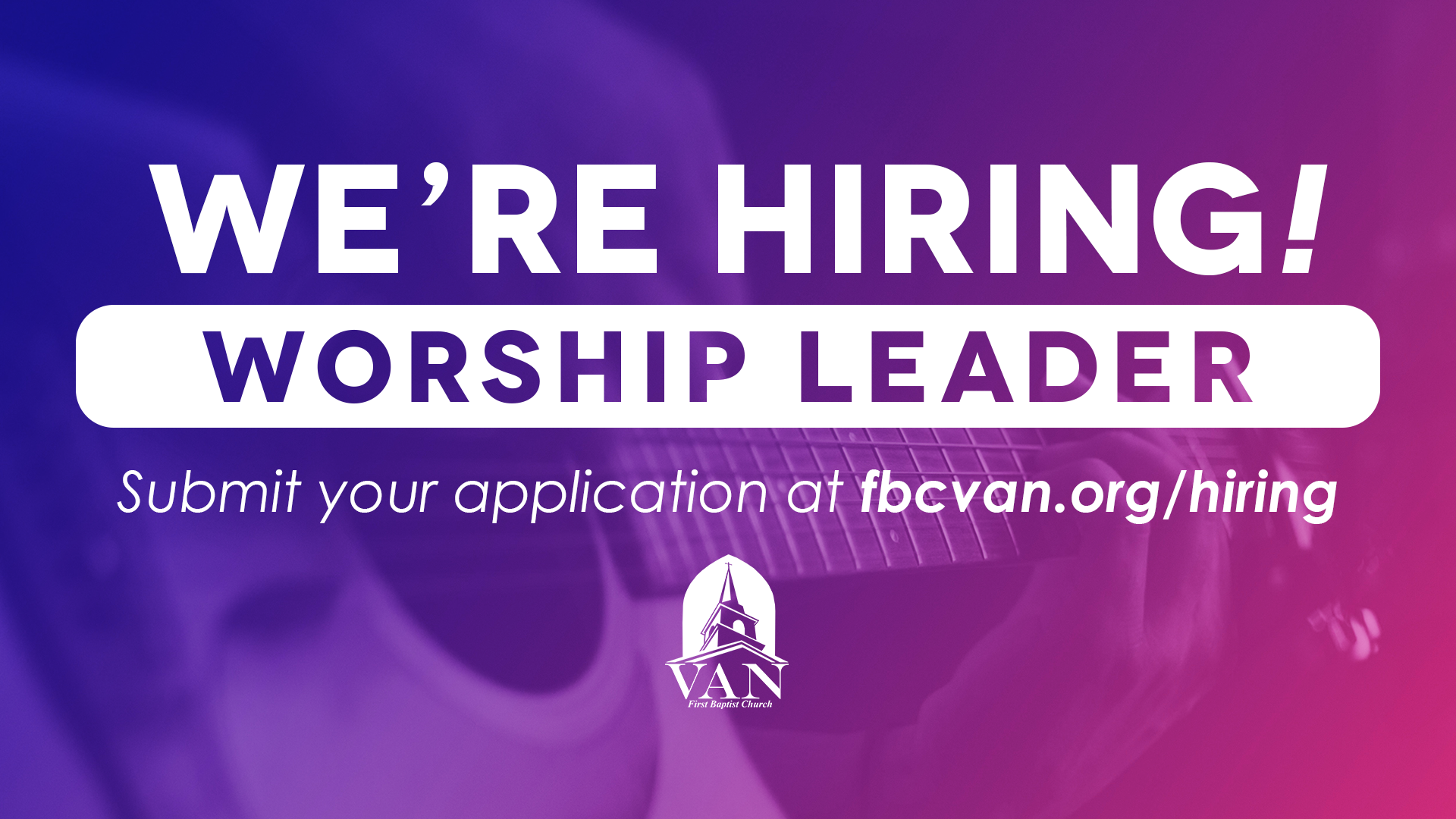 Employment Opportunities | First Baptist Church Van TX