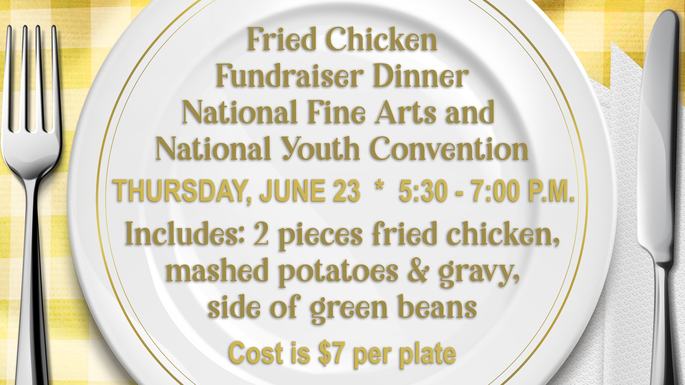 Fried Chicken Fundraiser Dinner