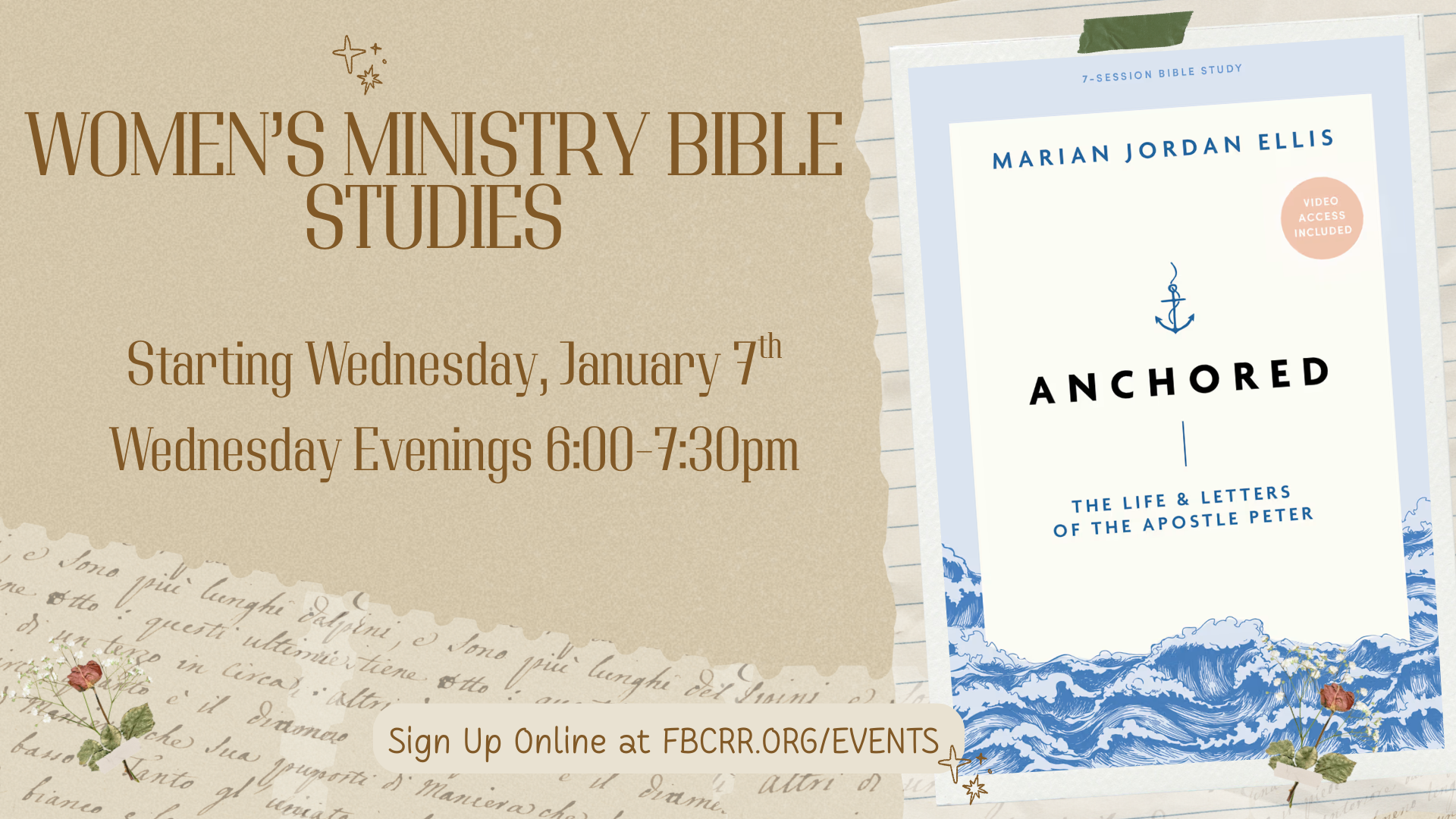 Women’s Wednesday Night Bible Study Spring 2026 | First Baptist Church ...