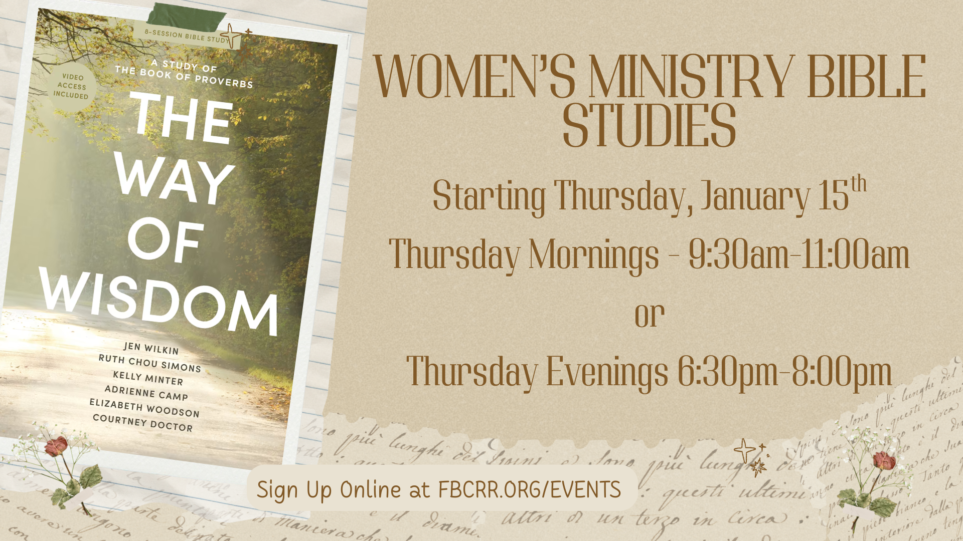 Women’s Thursday Bible Study Spring 2026 | First Baptist Church Round Rock