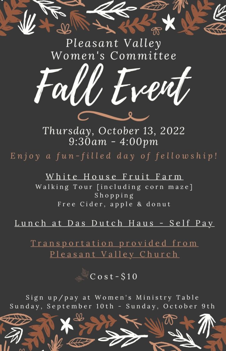 Ladies Committee Fall Event | Pleasant Valley Church