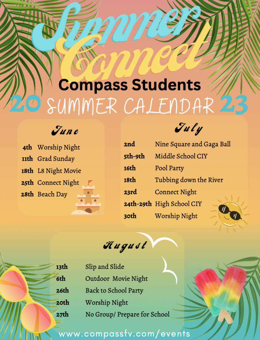 Compass Students Summer Schedule | Compass Christian Church