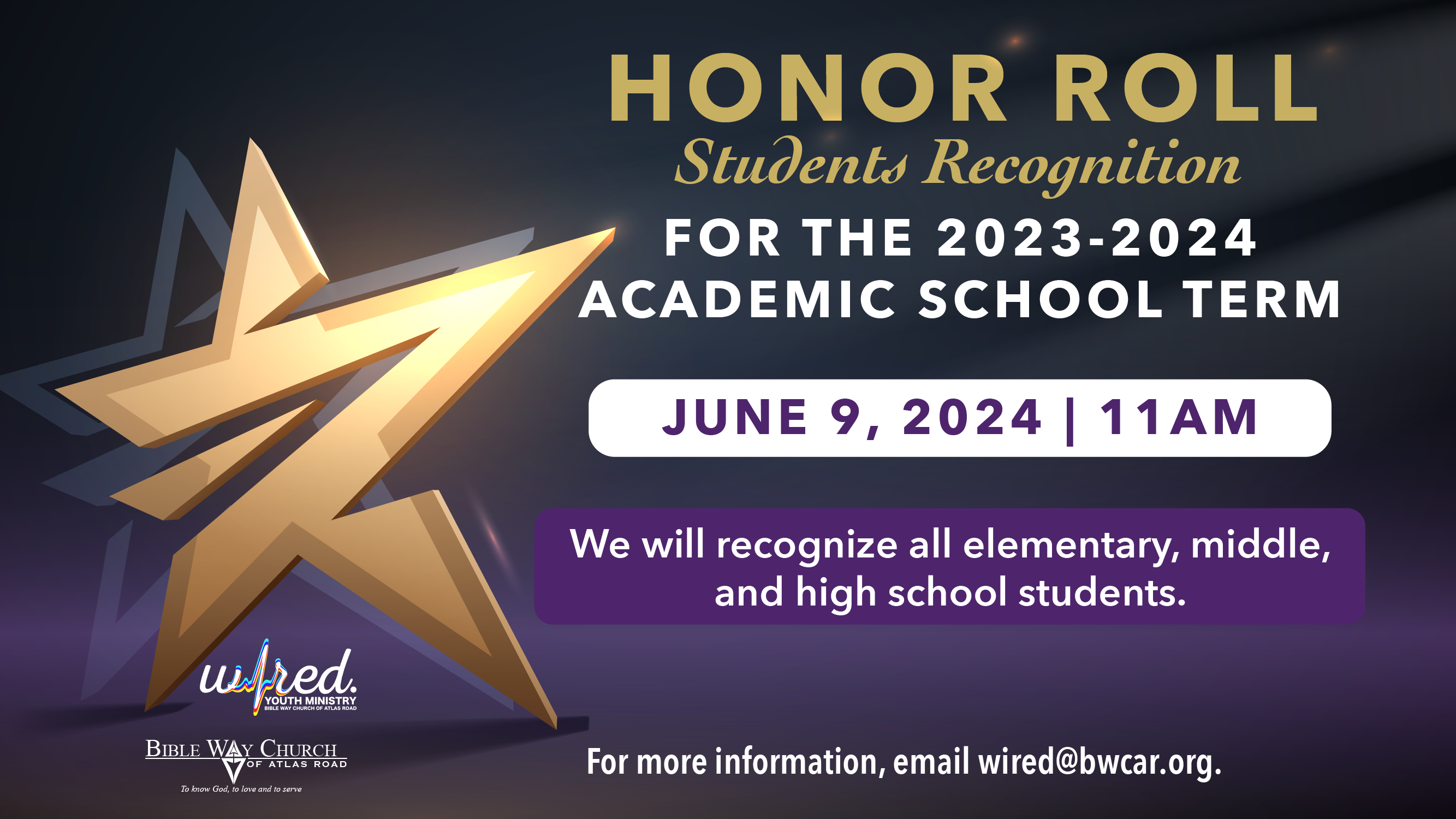 Graduate Recognition Service-A and A/B Honor Roll | Bible Way Church of ...