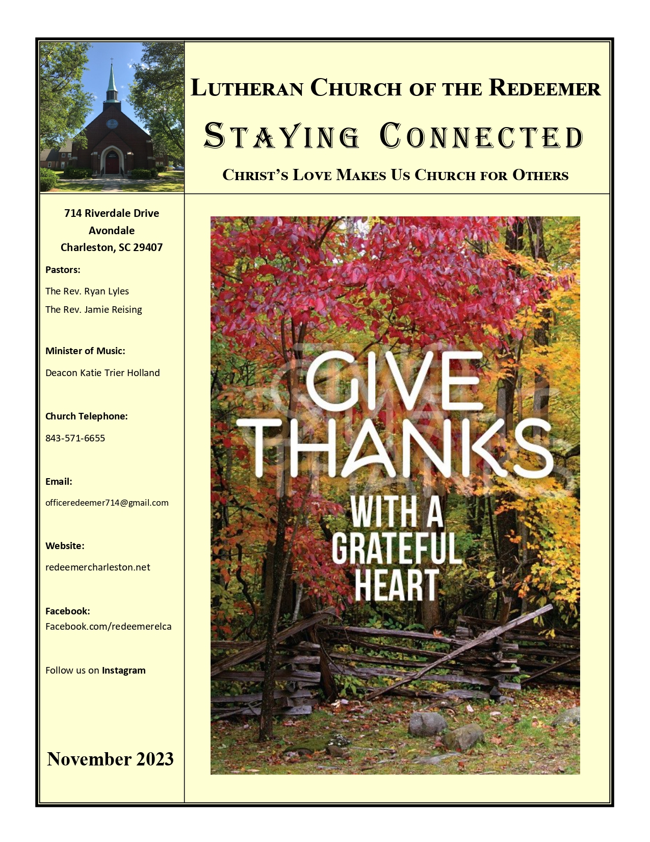 November Newsletter 2023 | Redeemer Lutheran Church