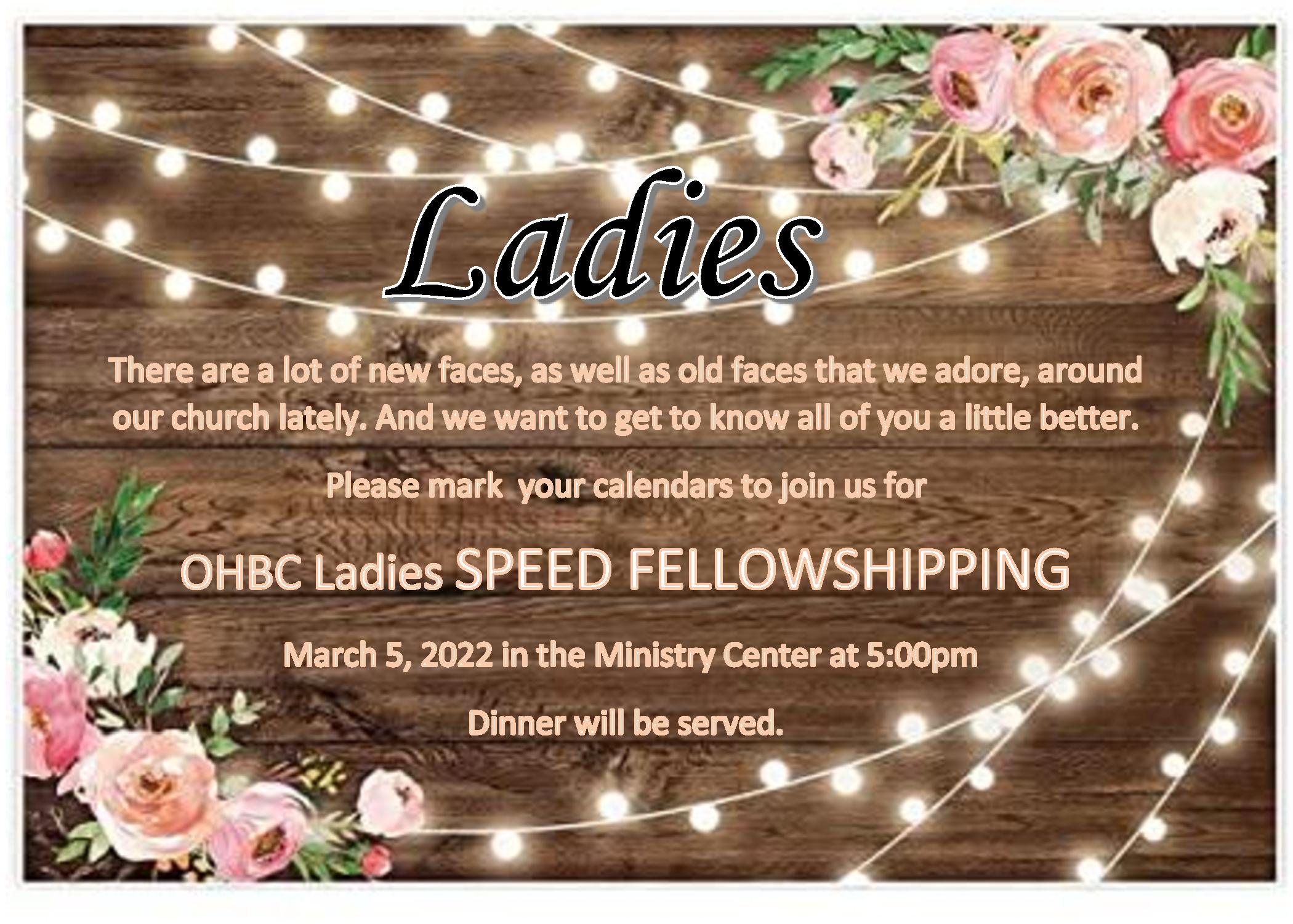 Ladies Speed Fellowshipping | Oakland Heights Baptist Church